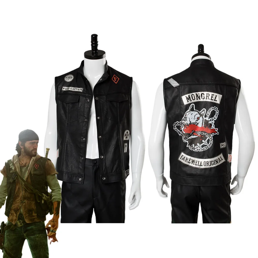 Men's Clothing DEACON ST JOHN BLACK REAL LEATHER VEST DAYS GONE COSPLAY ...