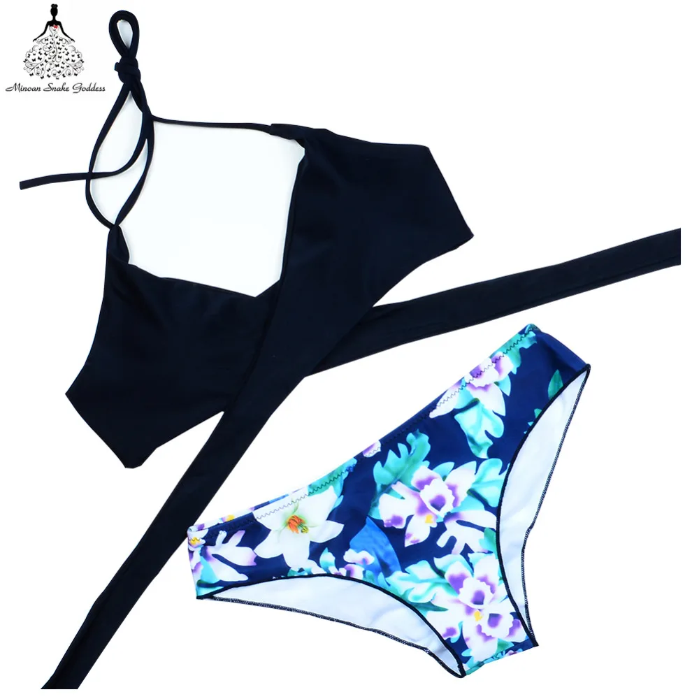 Bikinis Women Floral Bathing Suit Swimwear Female Swimsuit Bandage