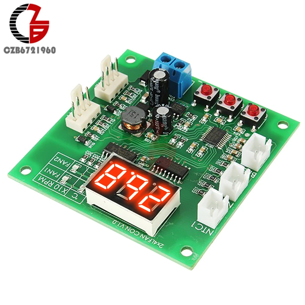 2 CH 4 Wire Voltage Regulator LED Digital PWM Motor Speed Controller Fan Temperature Controller ...