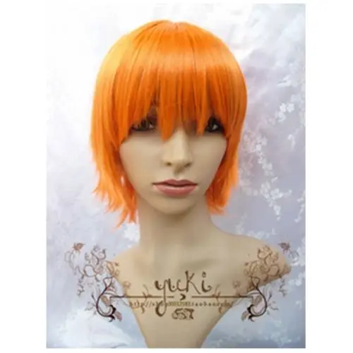 Short Pretty Orange short wig Hair New Cosplay Party short wig heat ...