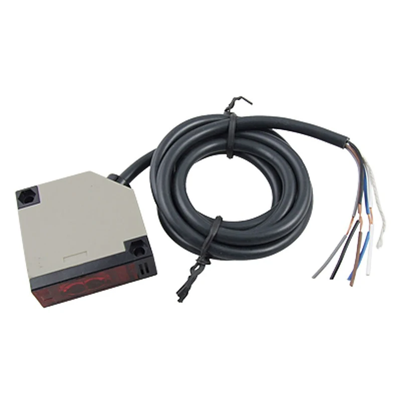 E3JK R4M12 Retroreflective Photoelectric Switch Sensor w Reflector ...