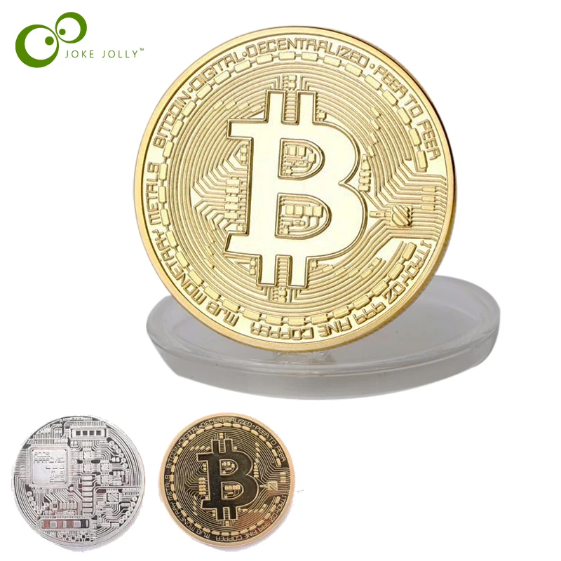 Silver/Gold Plated A Coin BTC Bitcoin Coin Collection Art Gift Physical ...