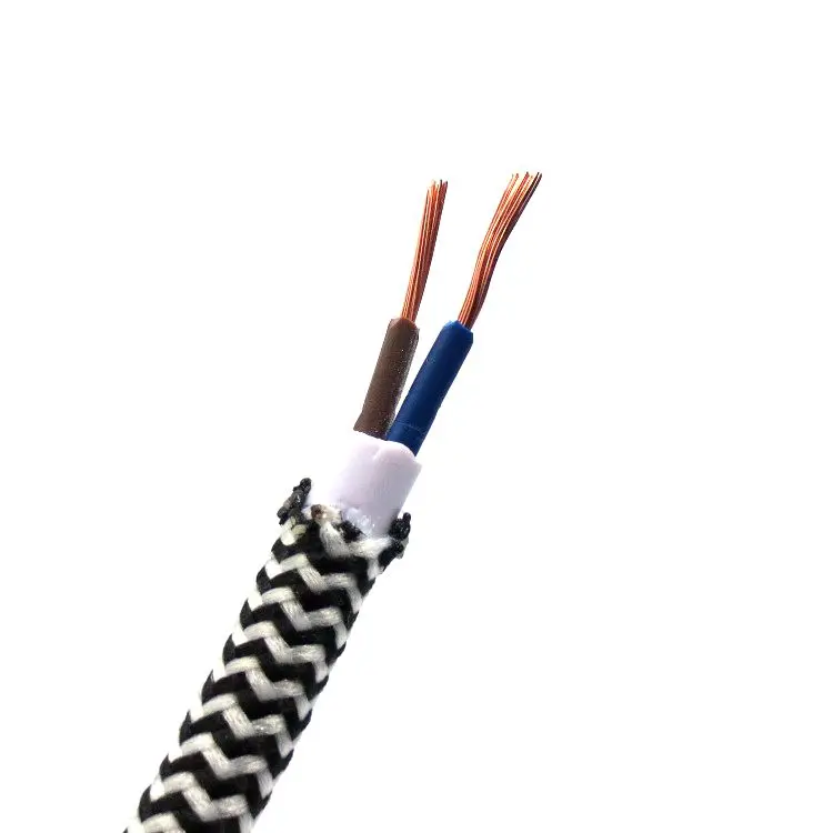 Câble-fil,câble électrique tressé en Textile Vintage, cordon Flexible ...