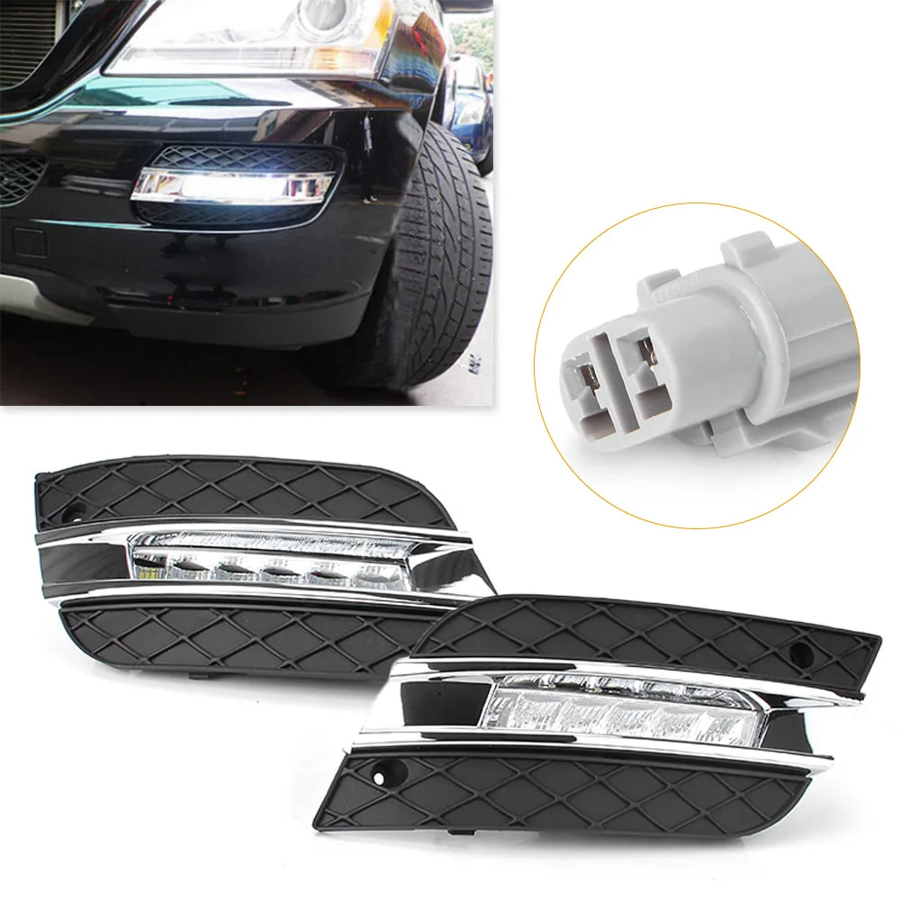 2pcs Car Led Fog Lamp Daytime Running Lights For Mercedes Benz W164 ...