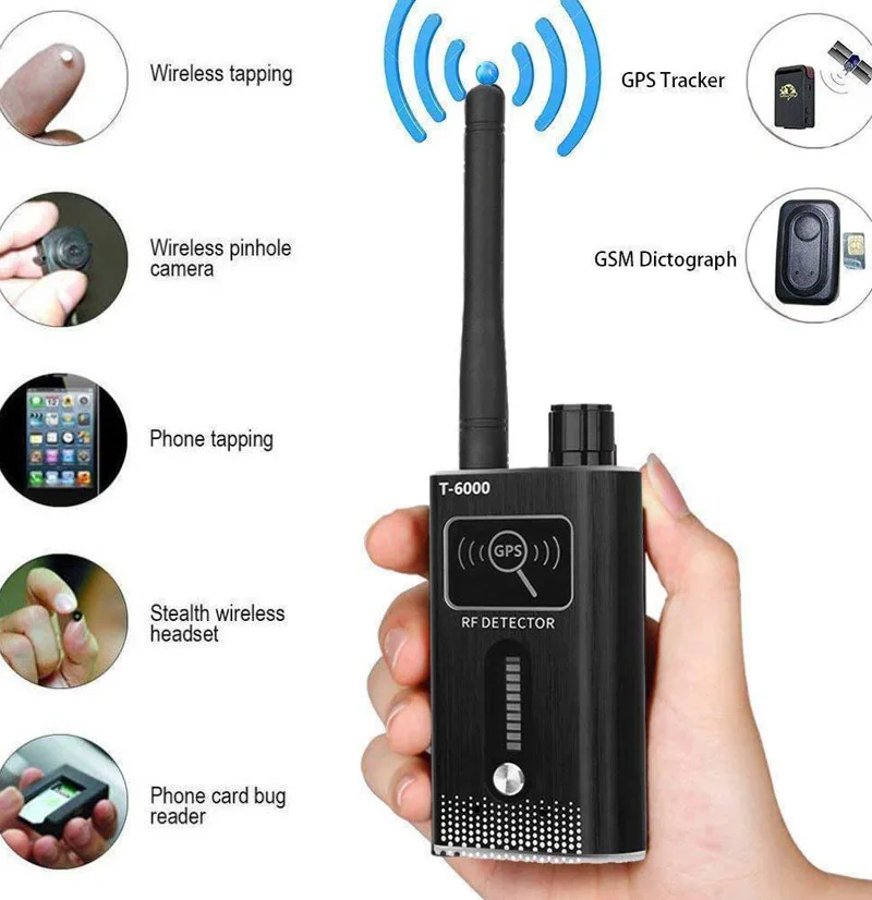 New GPS Signal Lens RF Tracker WIFI GSM Bug Detector T 6000 2G 3G 4G ...