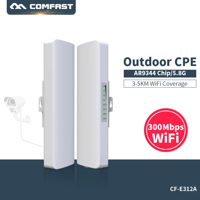 Comfast 300Mbps 5.8G wireless Outdoor Wifi Long range cpe 2*14dbi Antenna wi fi repeater router ...