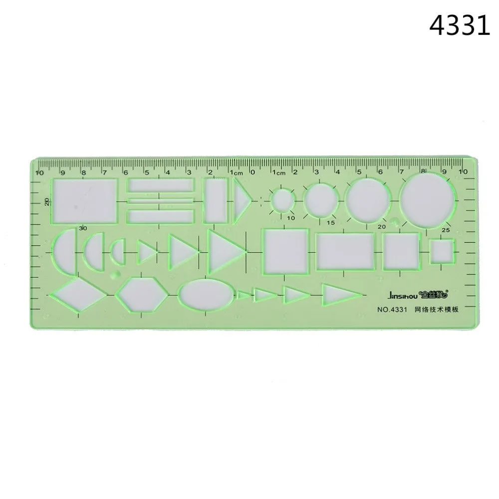 Plastic Circles Squares Geometric Template Ruler Stencil Measuring Tool ...