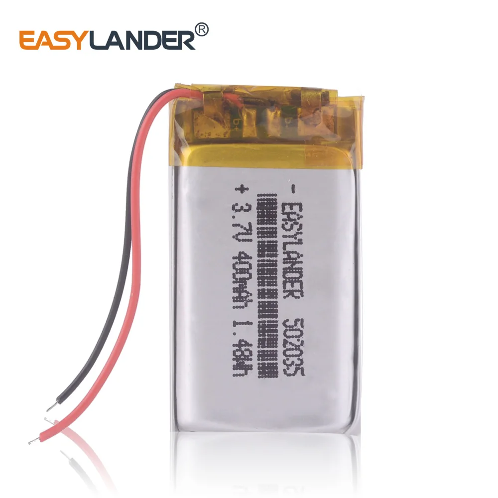 10 개/몫 3.7 볼트 400mAh 502035 충전식 리튬 폴리머 리튬 이온 배터리 블루투스 헤드셋 마우스 팔찌 손목 시계 ...