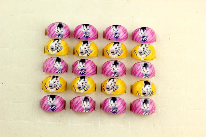 Wholesale Lots 1pcs Cute Mix Cartoon Zebra Girls Children Rings Gift ...