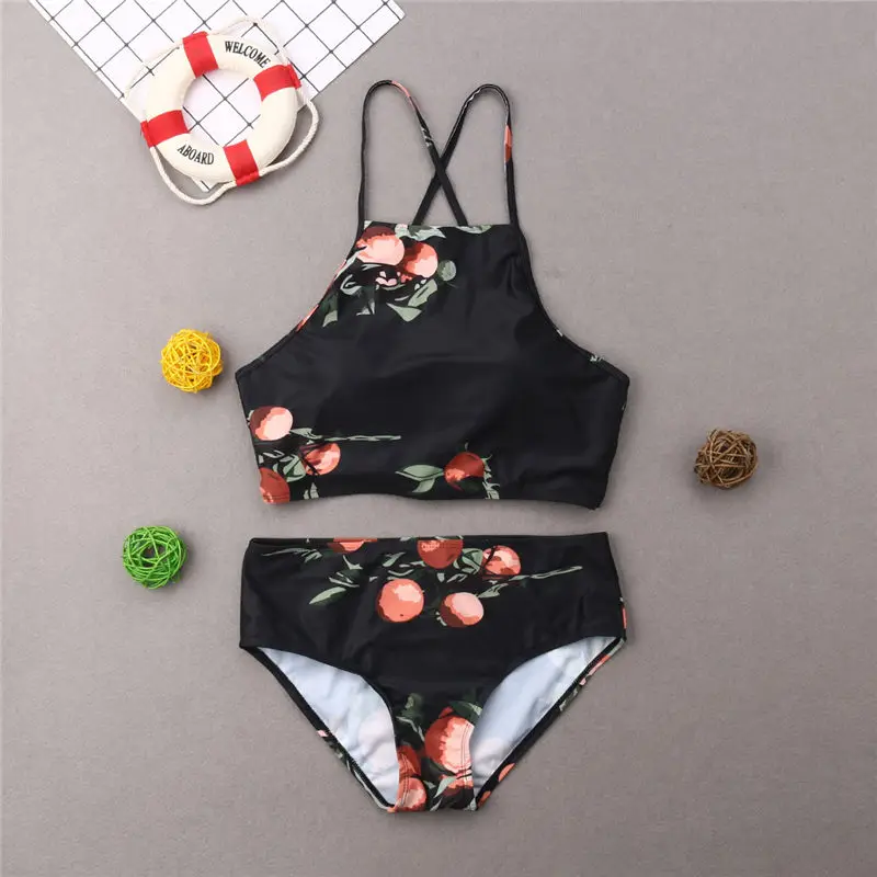 2019 Family Matching Swimwear Girls Kids Fruits Swimsuit Mother ...