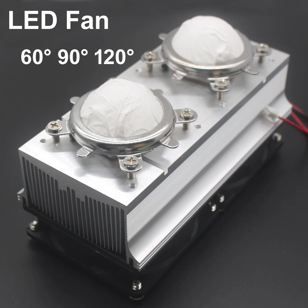 100W-200W-High-Power-LED-Heatsink-cooling-with-fans-44mm-Lens-60-80-90 ...