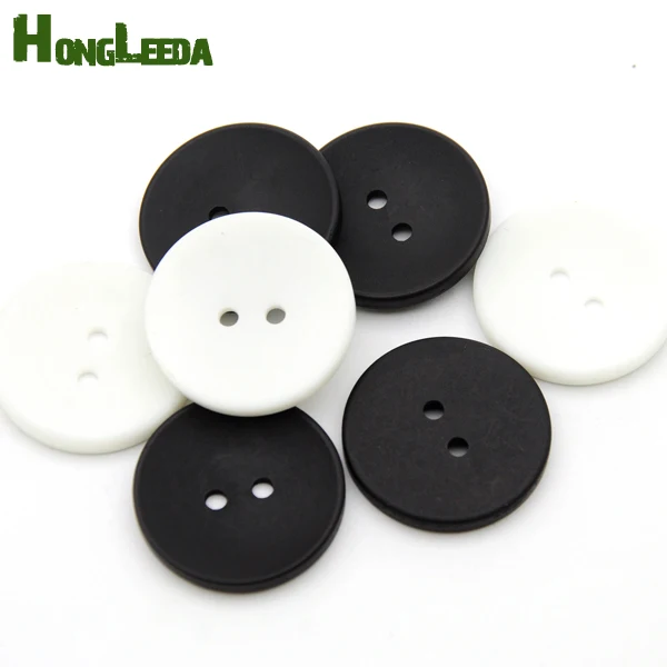 100pcs/lot 30mm big plastic resin sewing buttons 2 hole dull matt black ...
