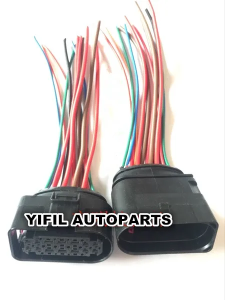 1 set/lote 14 pinos/way xenon farol plug conector com trança para ...