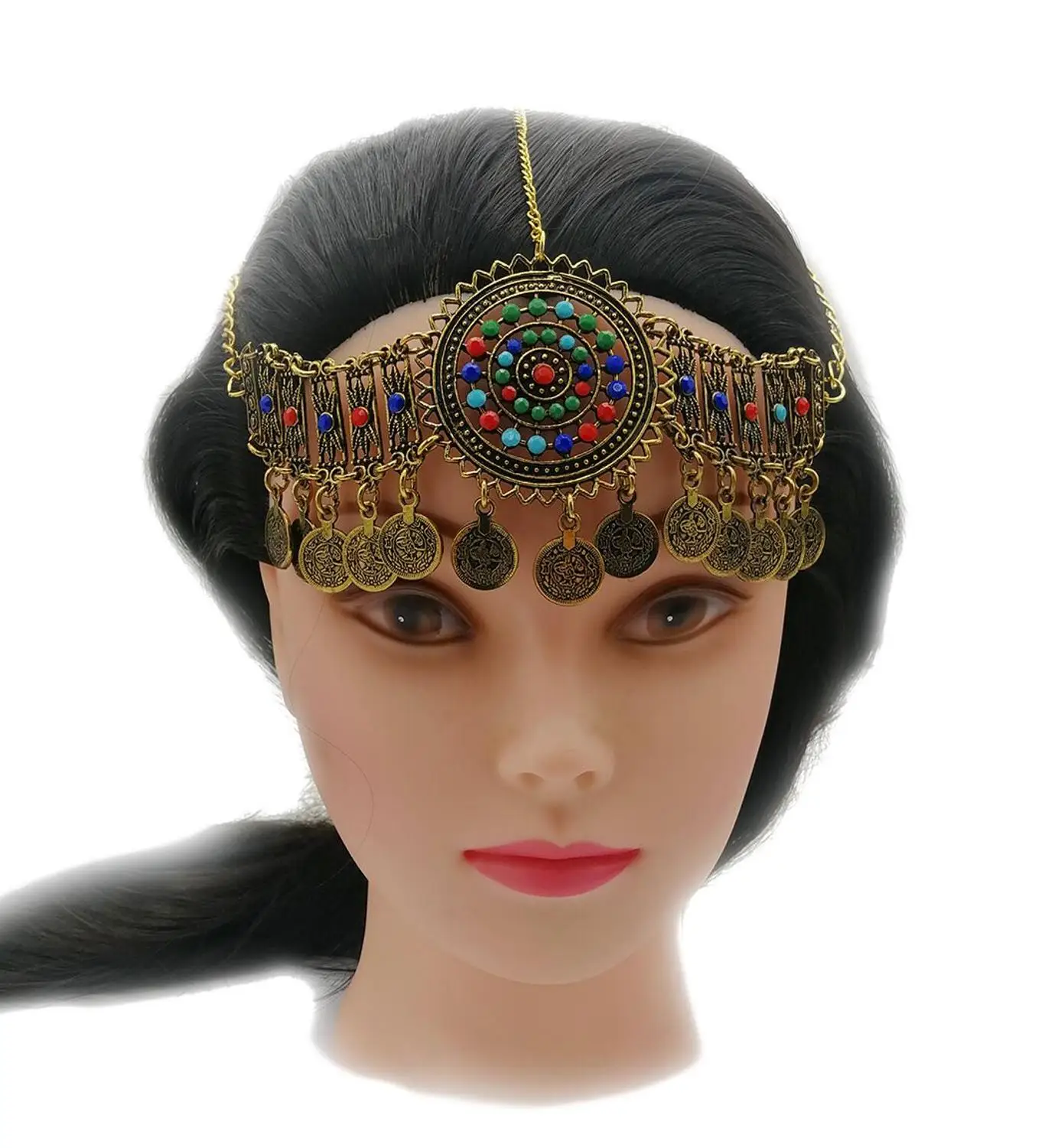 Bead Head Chain Headdress Bracelet | Ethnic Silver Jewelry Afghan ...