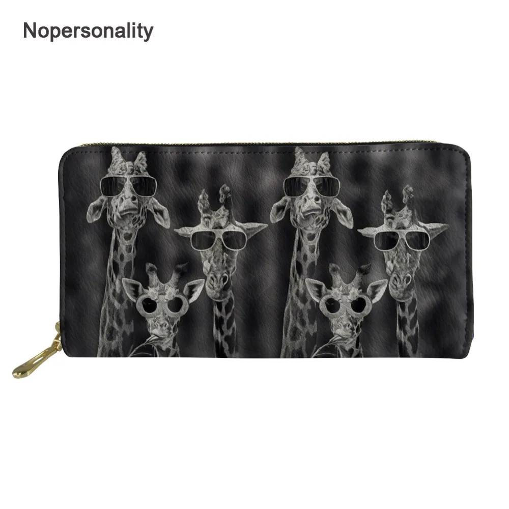 Nopersonality Cute Giraffe Print Women Leather Wallets Long Yong Ladies ...