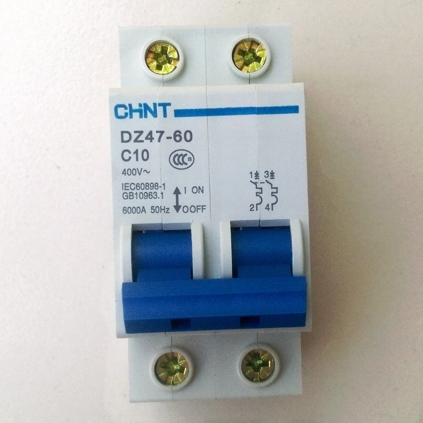 Chint C45N Mini Circuit Breaker DZ47 60 2 Poles C10A 400V MCB-in ...