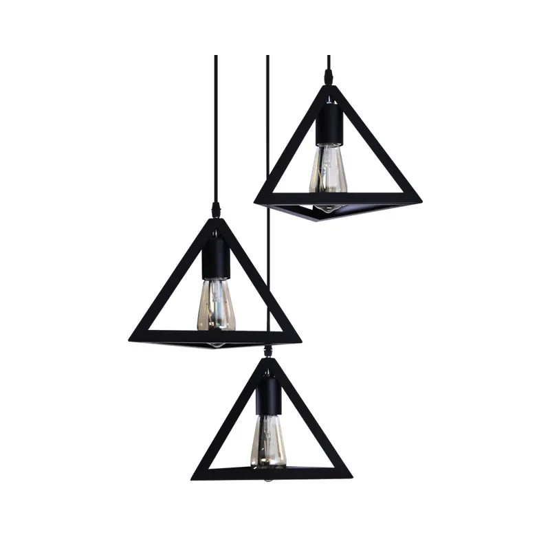 Industrial-Triangle-LED-Pendant-Lamp-Black-Metal-Handing-Lights-Famous ...