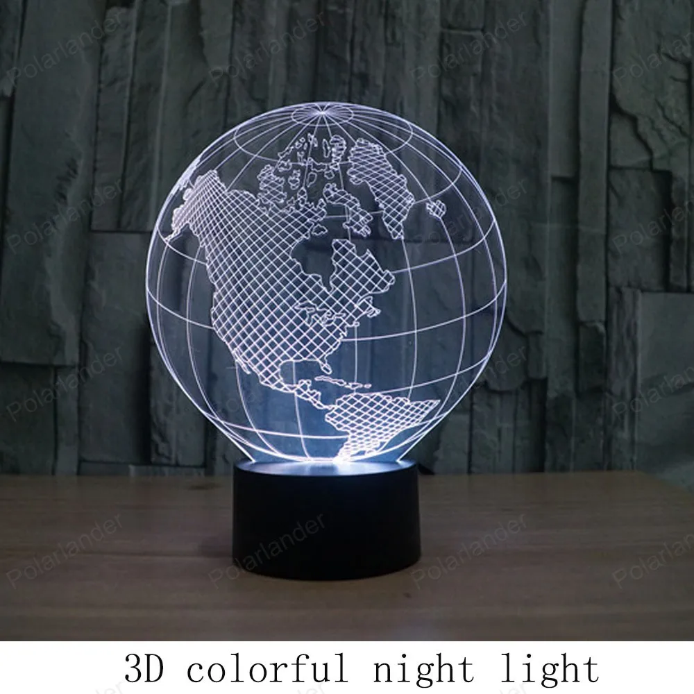 3D-LED-Lamp-Earth-shape-Art-Sculpture-Lights-in-Colors-3D-Optical ...