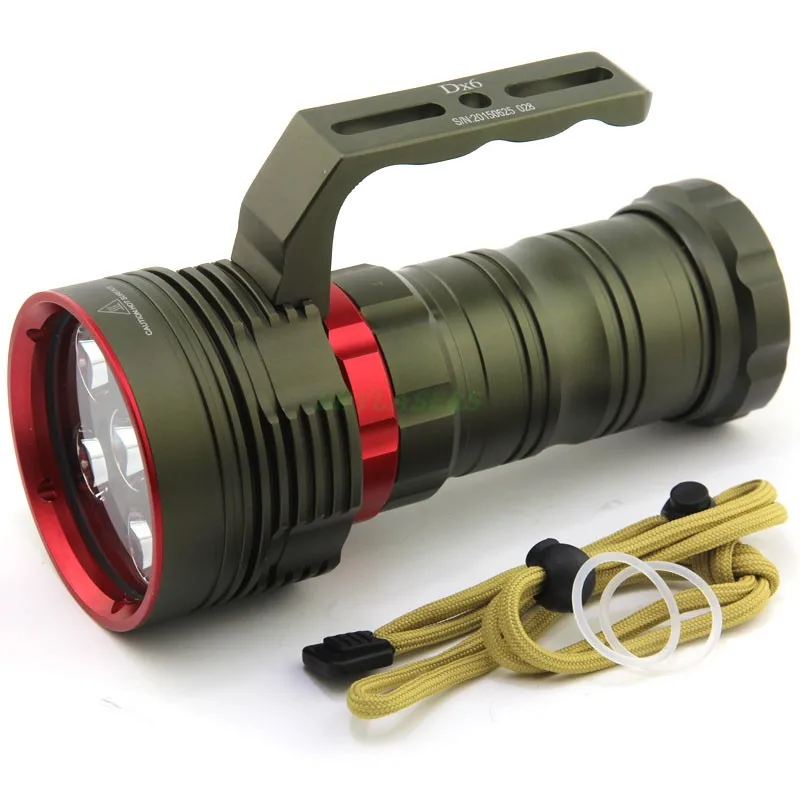 2016 New Bright 10000 Lumens Underwater 200Meters Diving Flashlight 6x ...