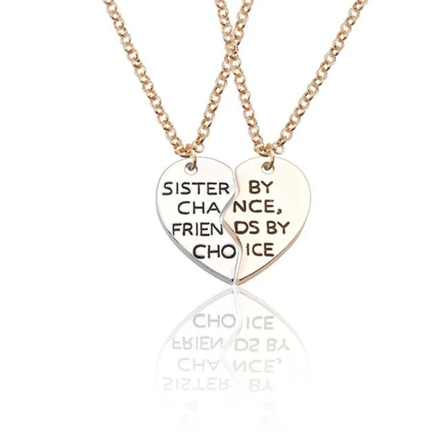 Best Friend Necklace Women Crystal Heart Tai Chi Crown Best Friends ...