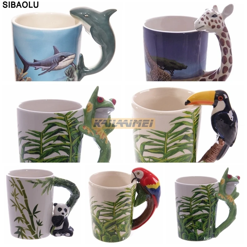 40pcs Animal Elephant Shaped Handle Mug Creative Design Ceramic Coffee ...