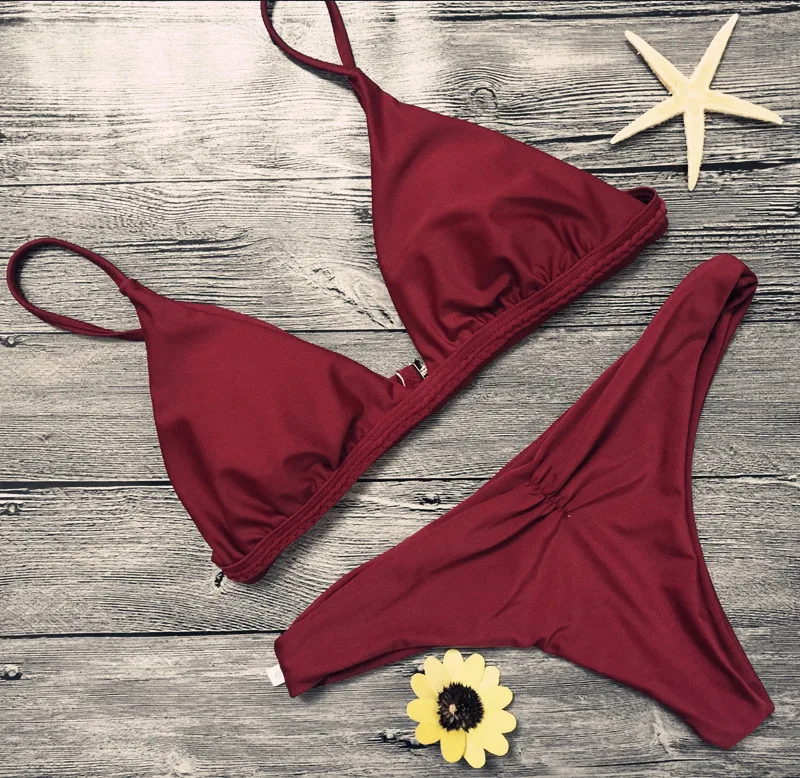 Swimwear Women Bikini Set 2017 Swimsuit red Bikinis Swim wear Maillot ...