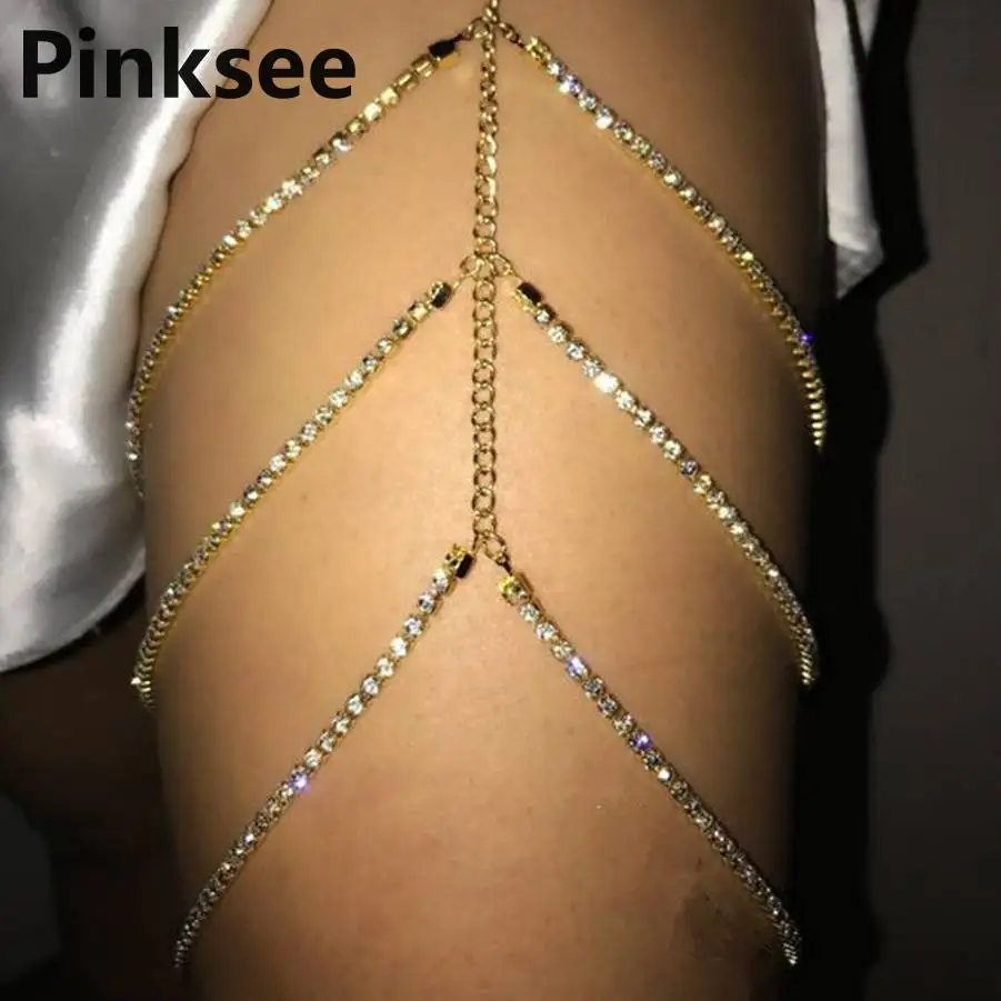 Sexy Women Fashion Thigh Leg Chain Body Bikini Beach Harness Jewelry 