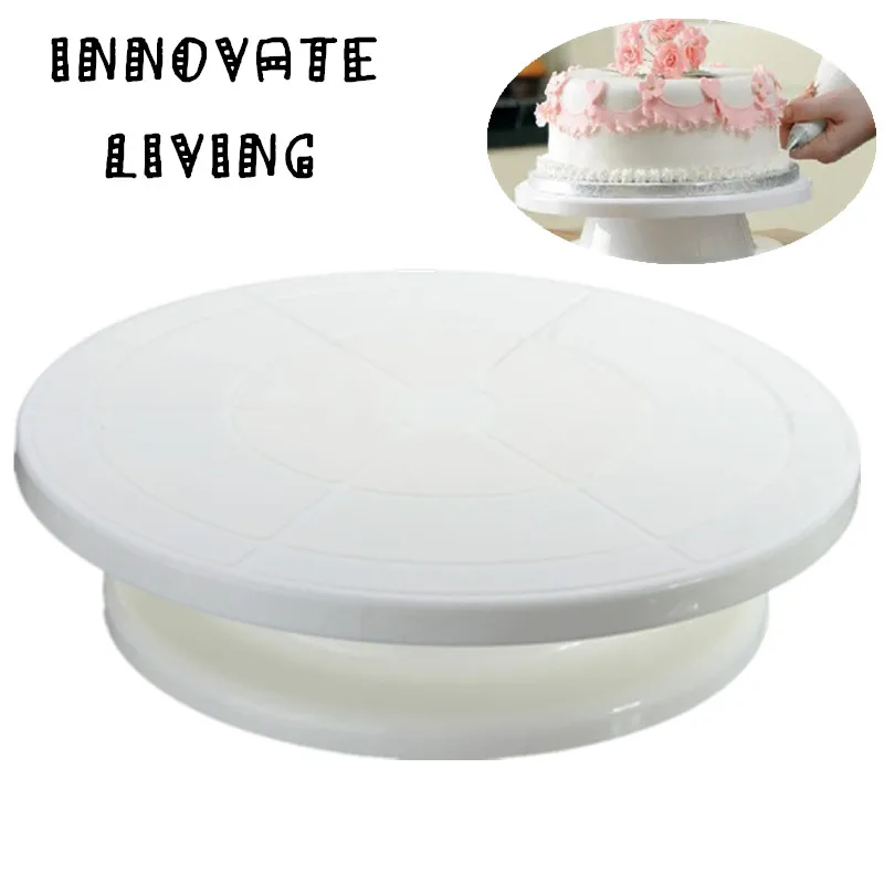 28cm Cake Swivel Plate Revolving Turntable Mounting Patterns Icing ...