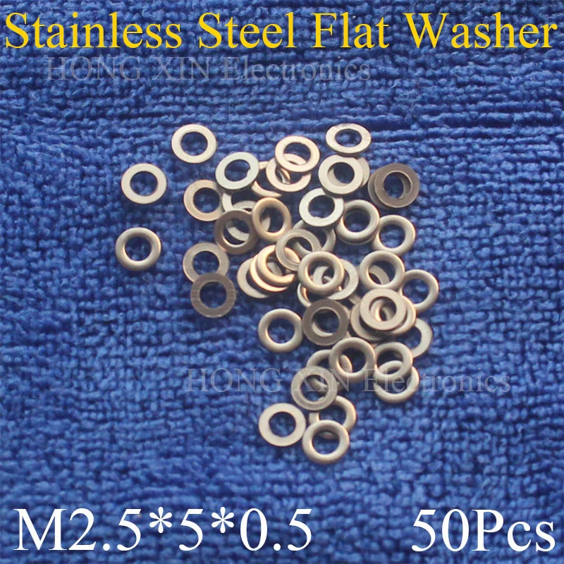 50Pcs Large M2.5*5*0.5mm Stainless Steel Flat Washer Price High Quality ...