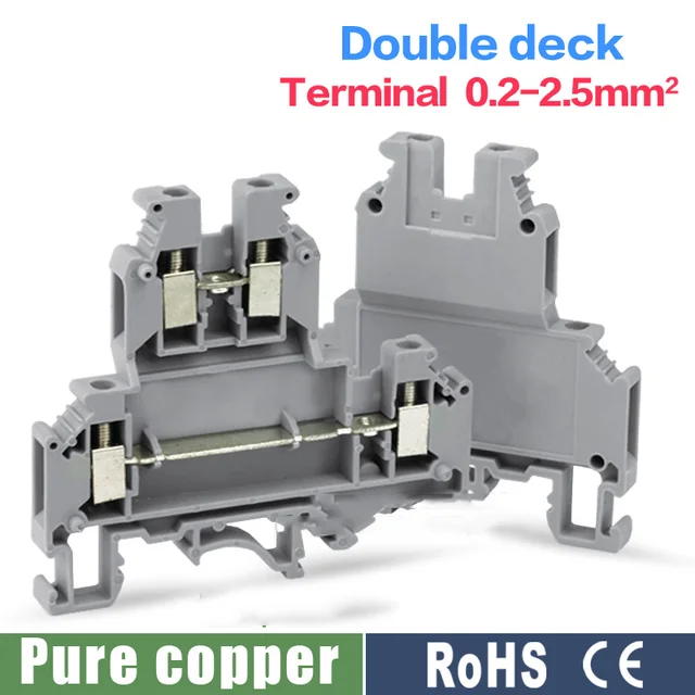 50pcs Double terminal MBKKB2.5 voltage Wire Cable Terminal 2.5 square ...