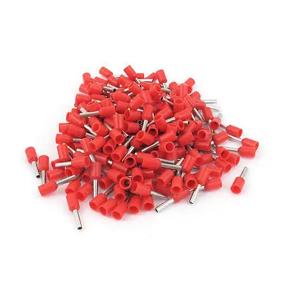 200Pcs E1508 16AWG 절연 페럴 핀 코드 엔드 터미널 크림프 커넥터 레드|connector crimp ...