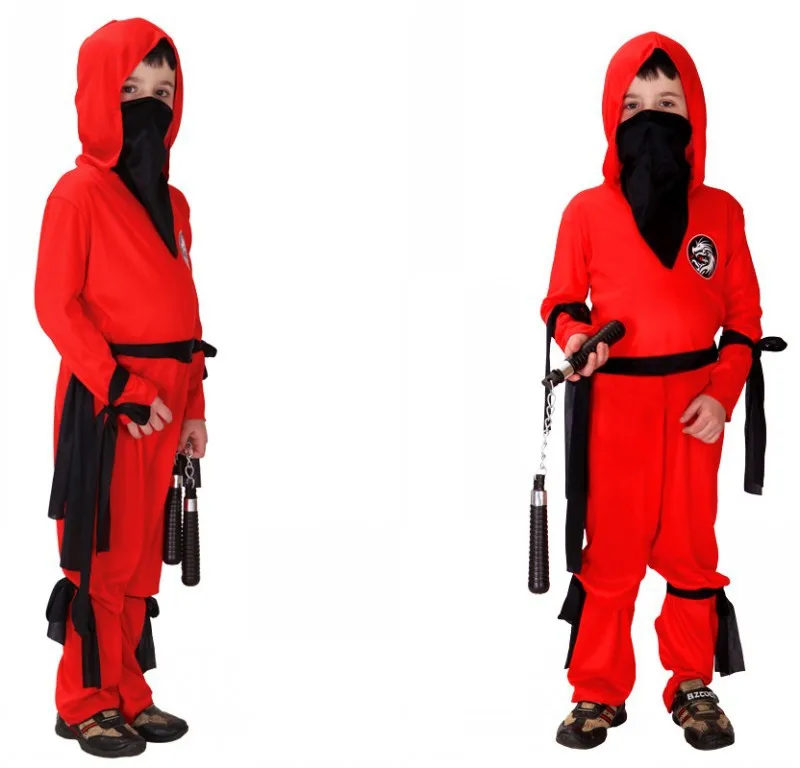 Red Kids Ninja Cosplay Costumes Halloween Party Fancy Clothing for Kids ...