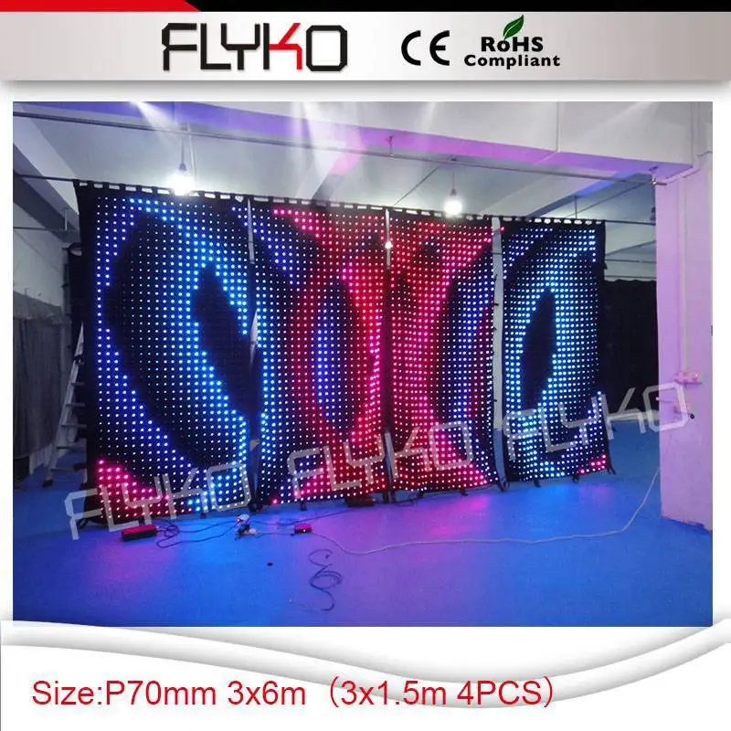 event equipment stage lighting multi color P70mm led curtain wall light ...