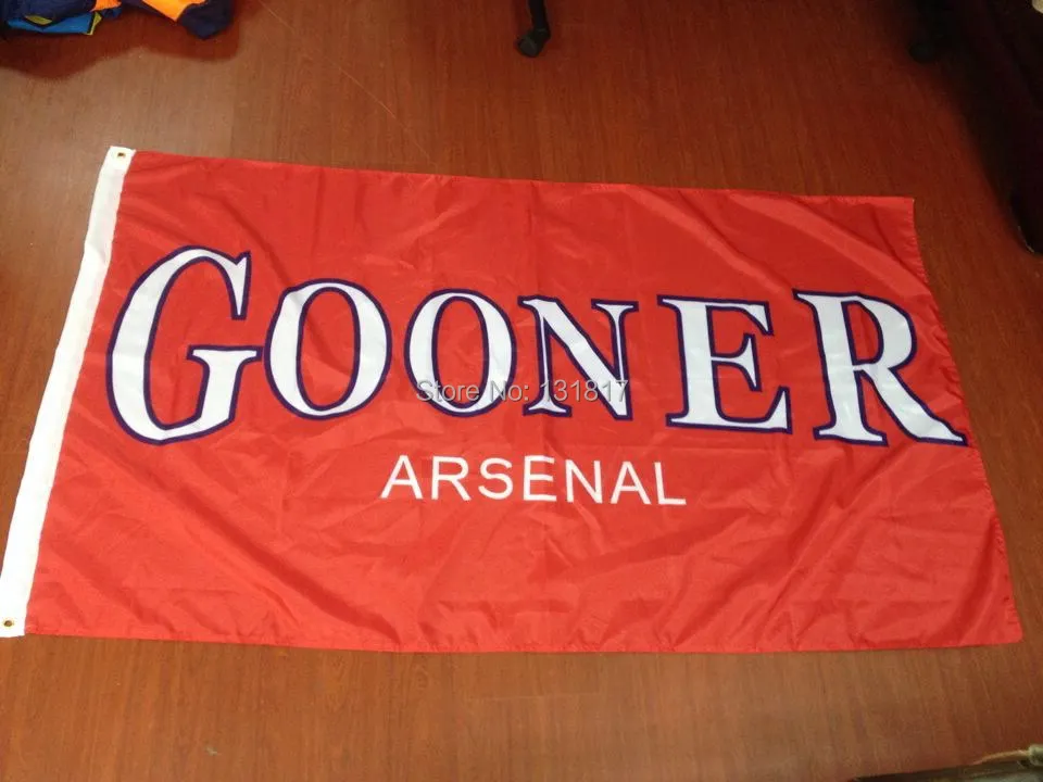 New Gooner Gooners Arsenal 3' x 5' Flag Hooligan Hooligans AFC soccer ...