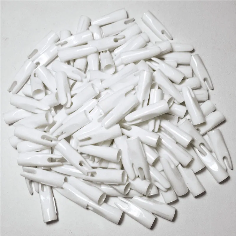 OBAADTF 100 pcs ID 5/16" White Cone Archery Arrow Hunting Arrows Nocks ...