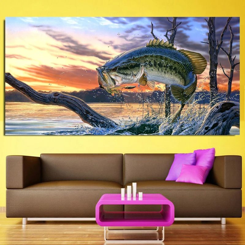 Amazing Fish Canvas Paintings Vertical Rectangle Wall Art Posters ...