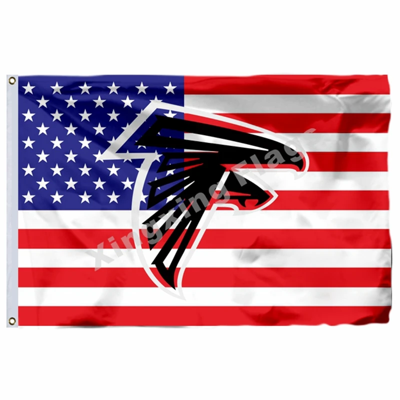 Atlanta Falcons Wordmark Flag 3ft x 5ft Polyester NFL Team Banner ...