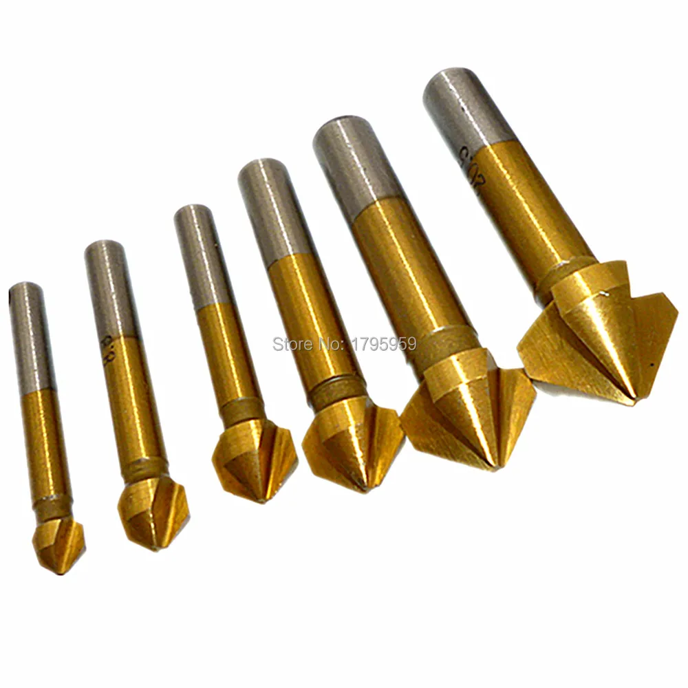 6pcs Chamfering Countersink Drill Bits 90 Degree Hss Chamfer Cutter Bit ...