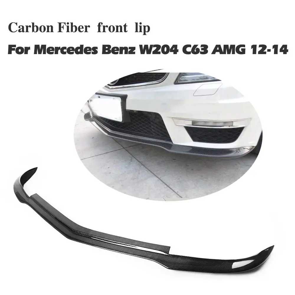 Carbon fiber Front bumper lip spoiler apron For Mercedes Benz C Class ...