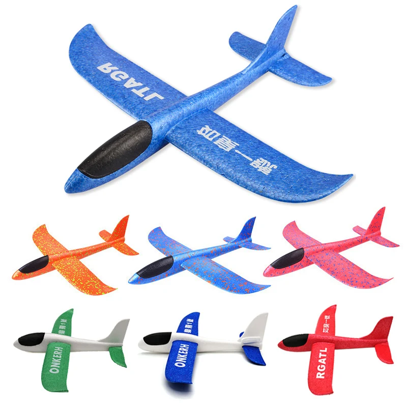 48cm Hand Throw Flying Glider Plane Foam Glider Toy Planes Aircraft ...