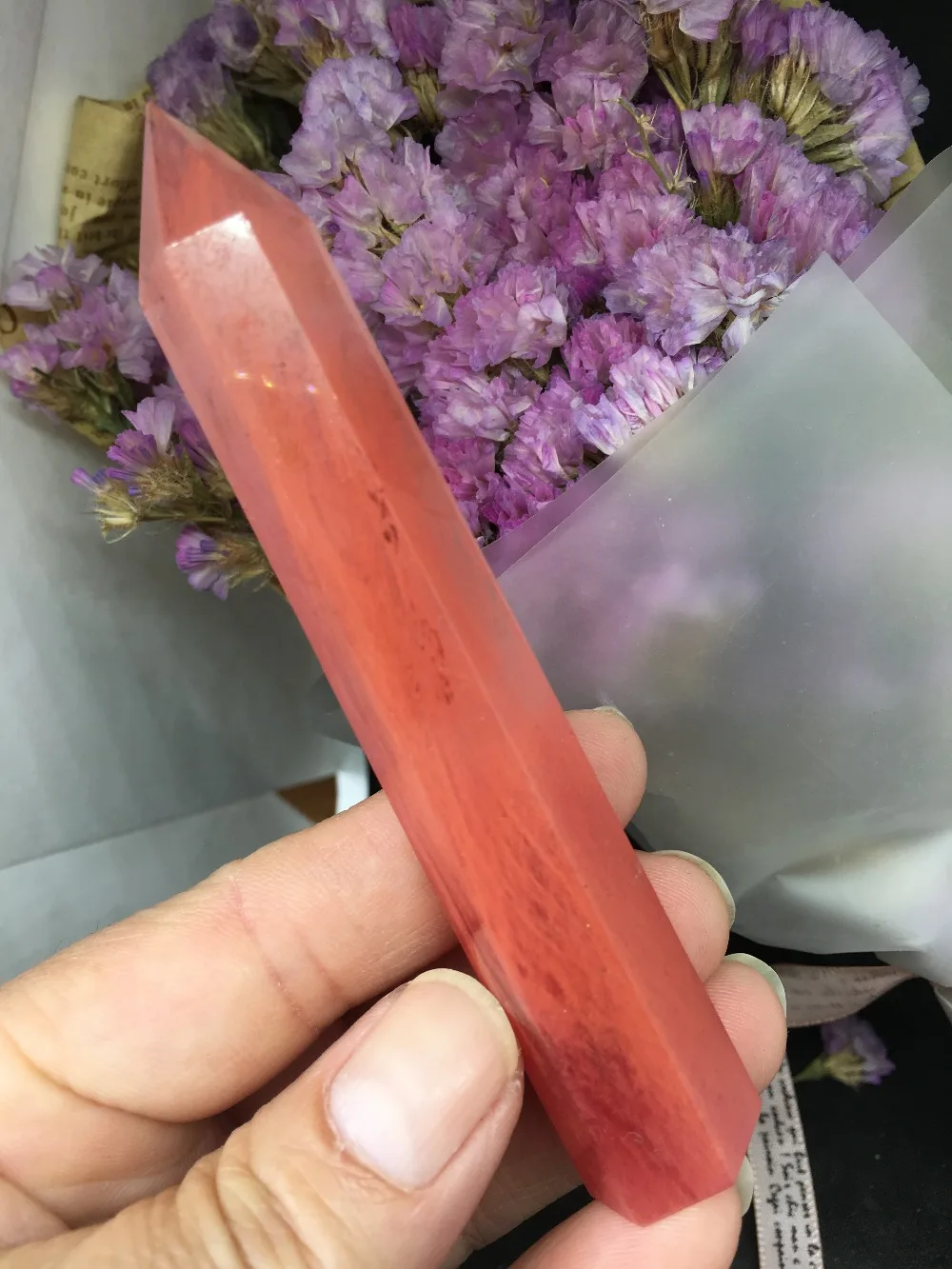 Beautiful red melting stone single pointed pillars-in Stones from Home ...