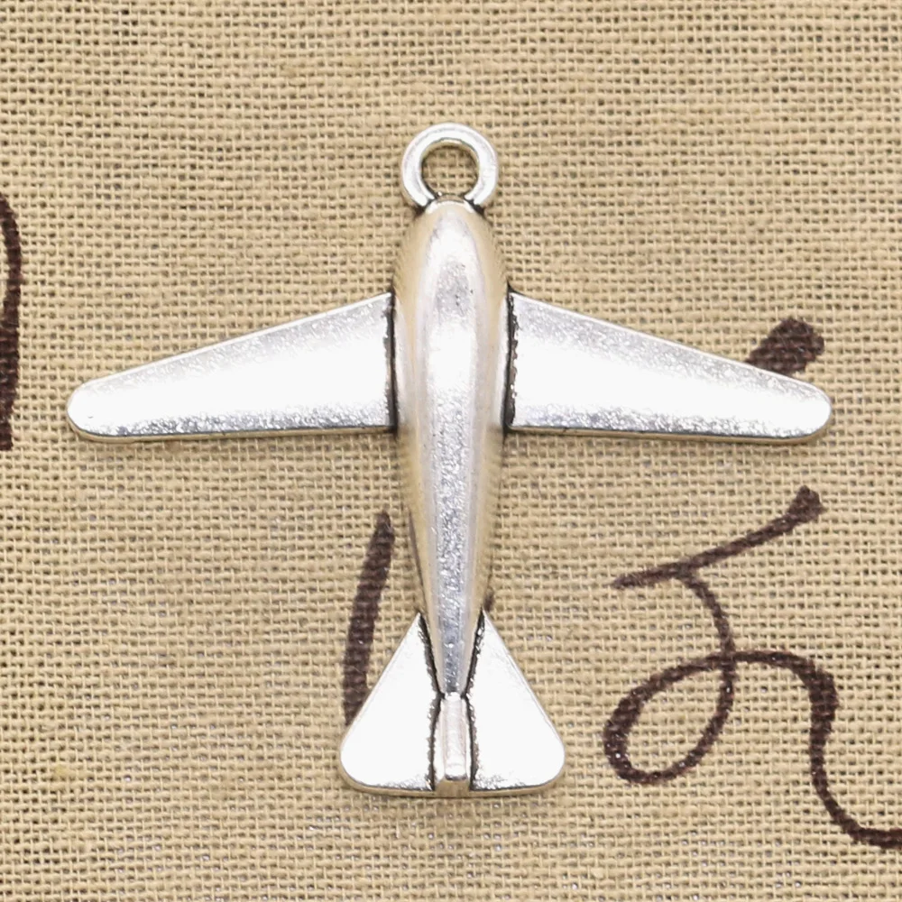 6pcs Charms Plane Airplane 50x42mm Antique Bronze Silver Color Pendants ...