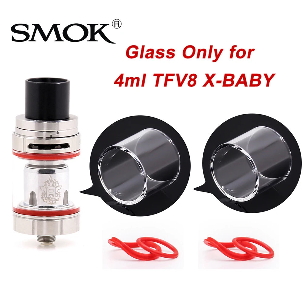 SMOK TFV8 X BABY Glass Tube Replacement Glass Tube fit for 4ML Standard ...