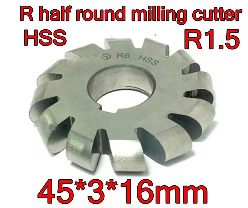 R1.5 45*3*16mm Inner Hole Hss Convex Milling Cutters R Half Round ...