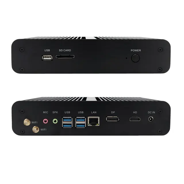 Fanless Mini PC CPU i7 8550U i5 8250U 8th Gen Windows 10 Linux Quad Core DDR4 Mini Computer Pro ...