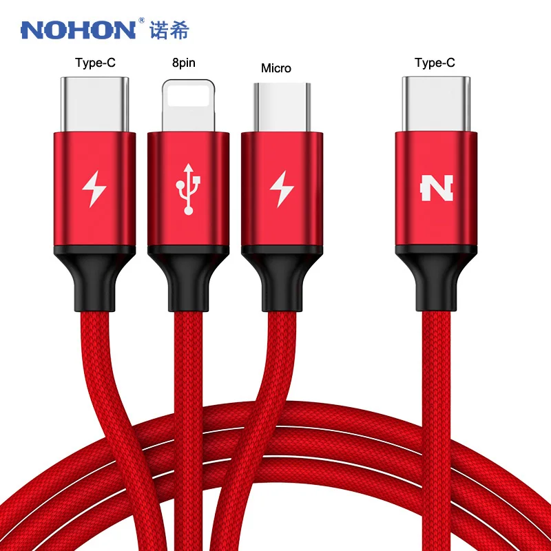 NOHON 3 IN 1 Type C Cable To For Apple Type C Micro USB C Cable For ...