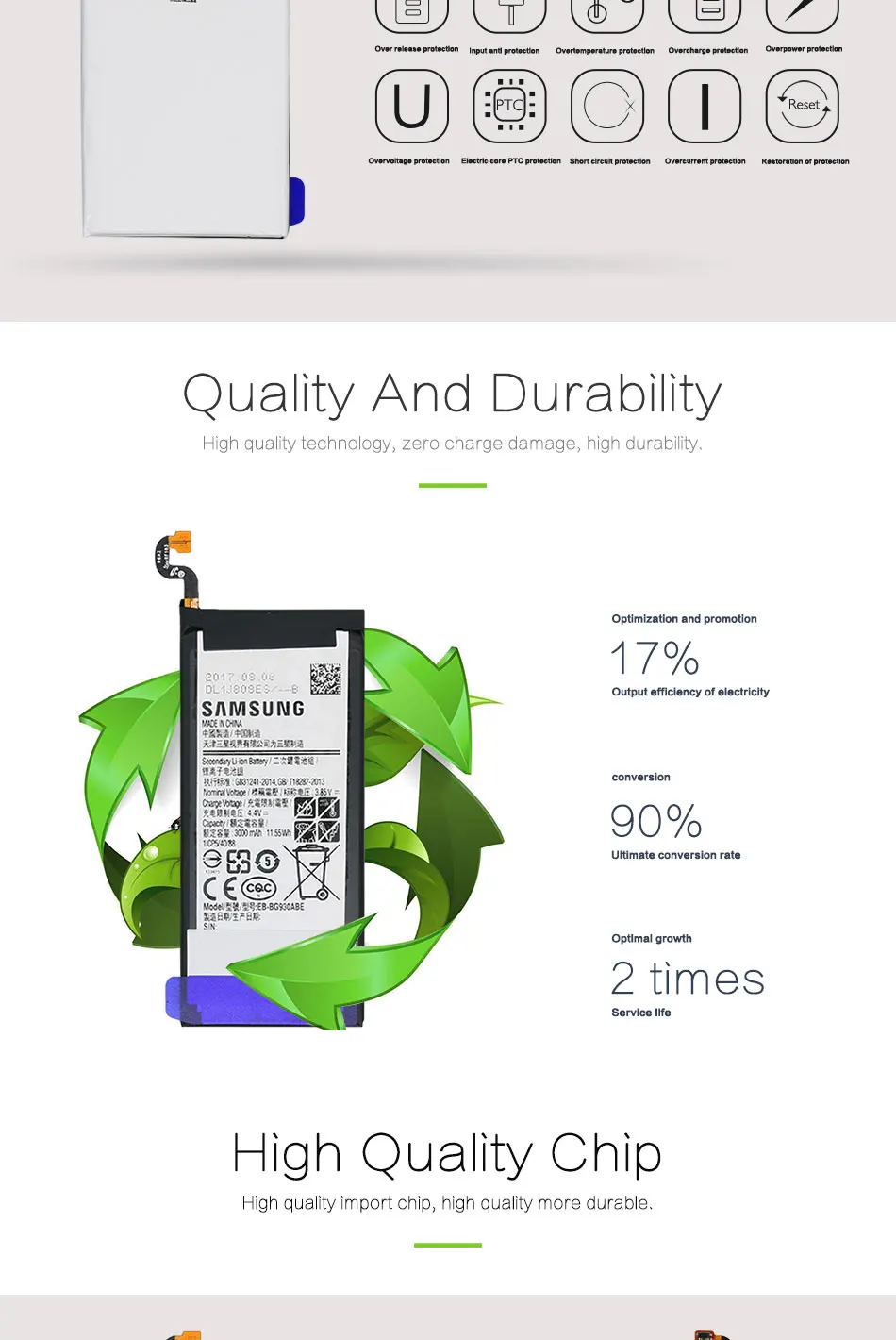 Оригинальная батарея samsung для samsung Galaxy S7 G930 G930F G930FD ...