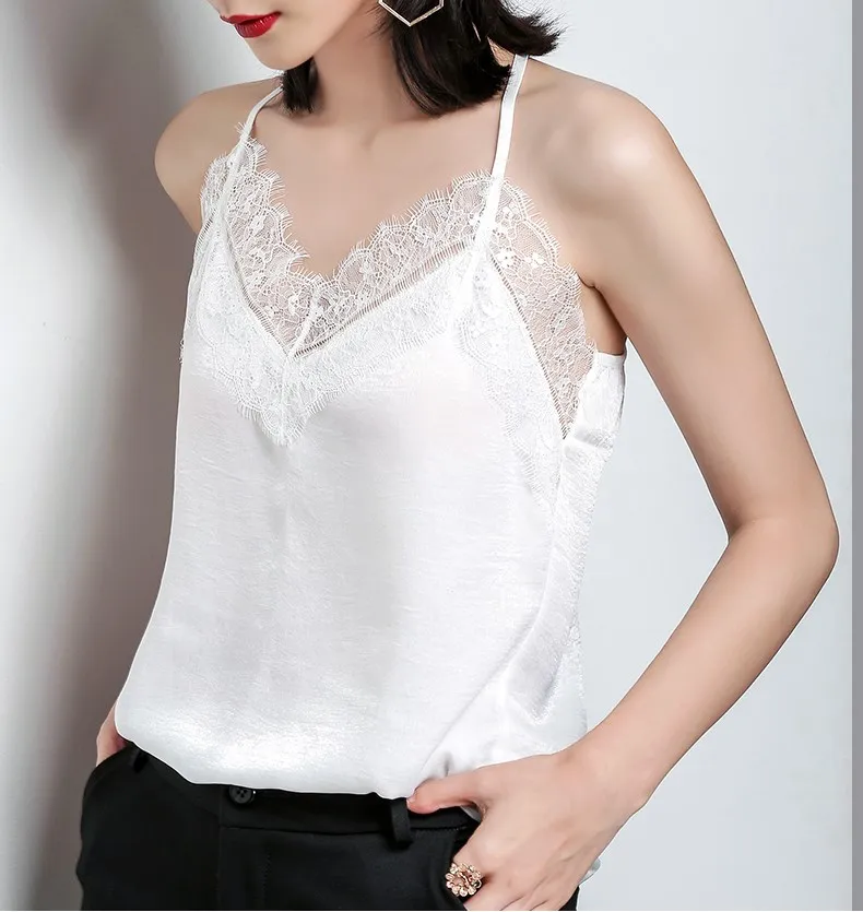 2018 Summer Spaghetti Strap Lace Top Women Camisole Sexy Lace Intimates