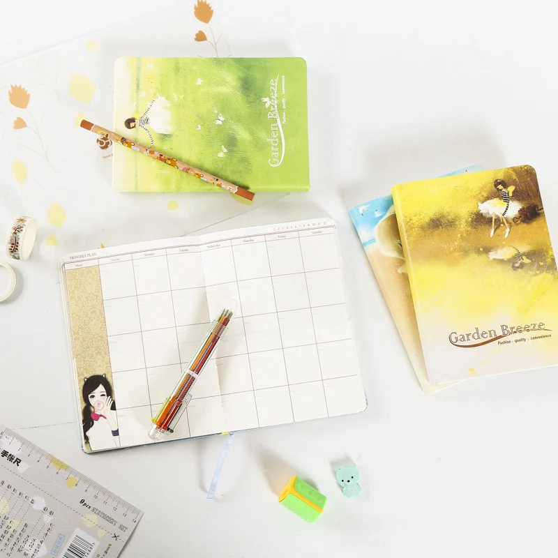Cute Creative Notebook Color Paper Schedule Book Monthly Weekly Planner ...