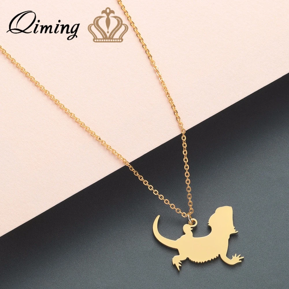 Qiming Bearded Dragon Pendant Lizard Necklace Dragon Jewelry Pet ...